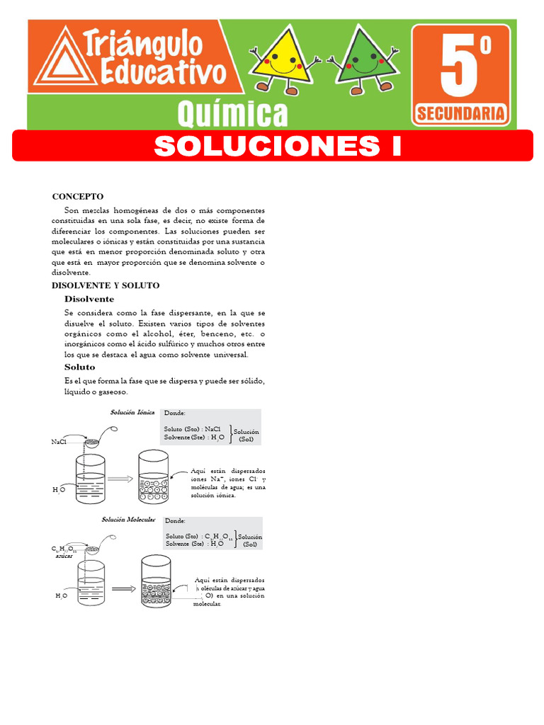 Ejercicios-de-Soluciones-I-para-Quinto-Grado-de-Secundaria | PDF ...