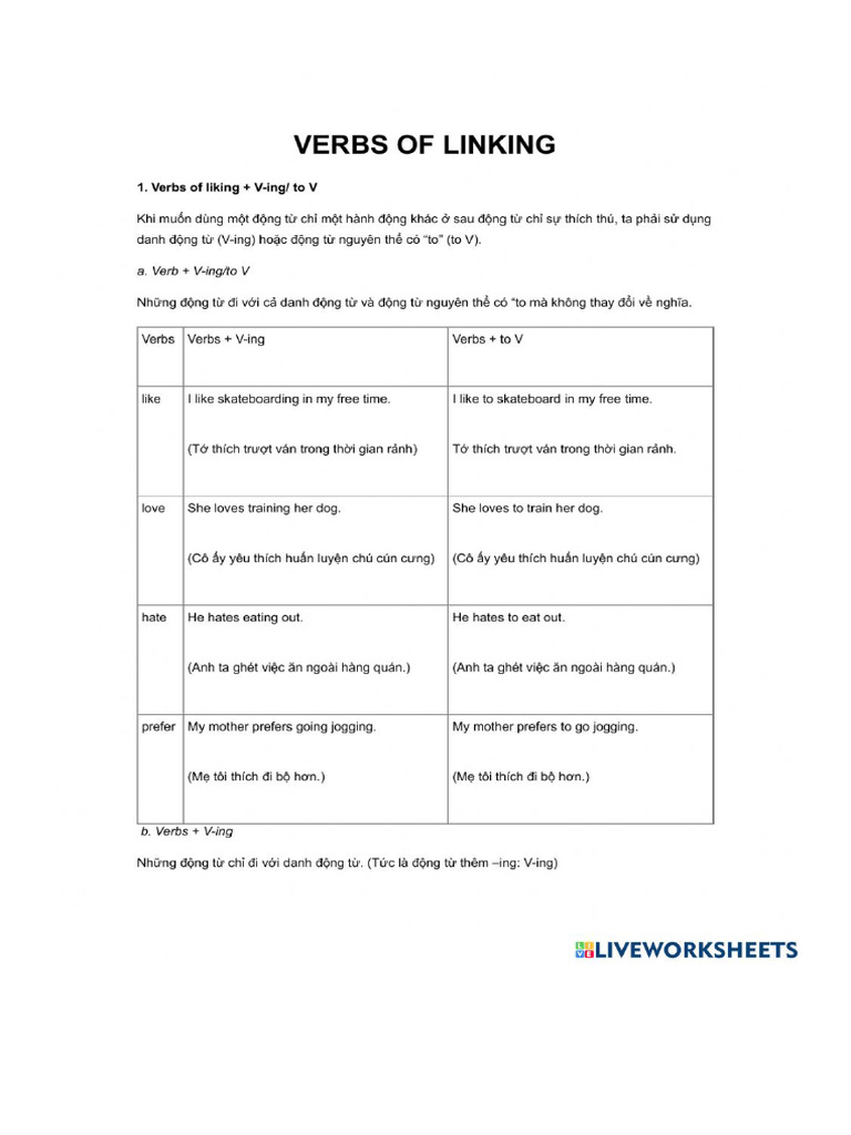 Verbs of Liking | PDF