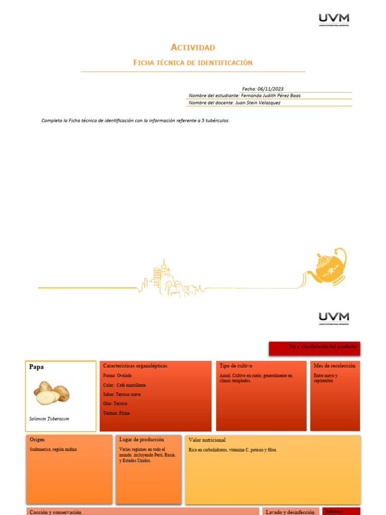 Act.7 Ficha Tecnica5 | PDF | Batata | Patata