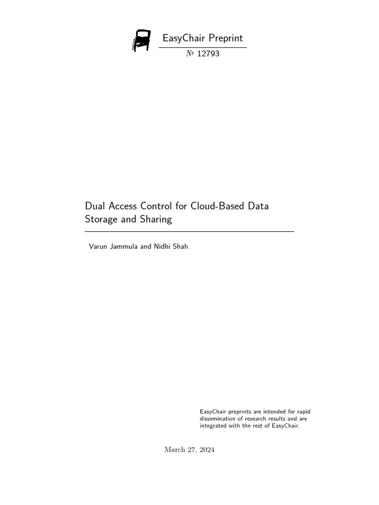 EasyChair Preprint 12793 | PDF | Cloud Computing | Encryption