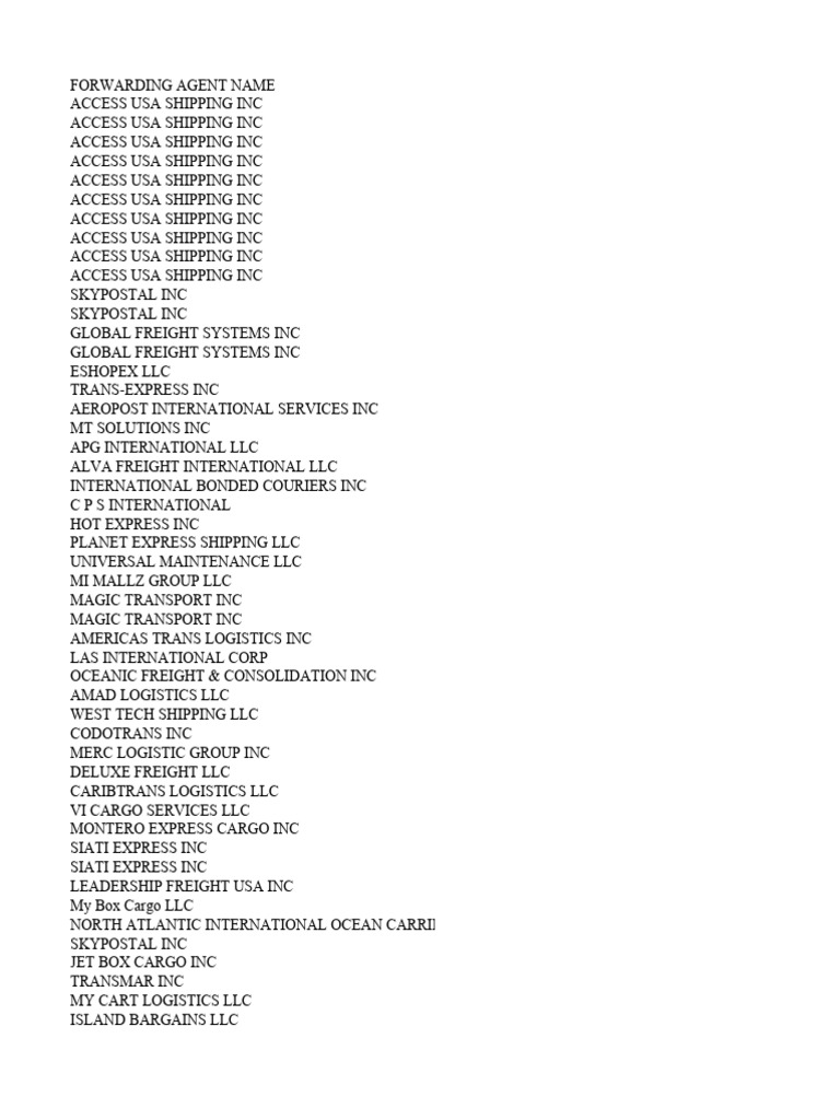 Forwarding Agents | PDF | Cargo | Logistics