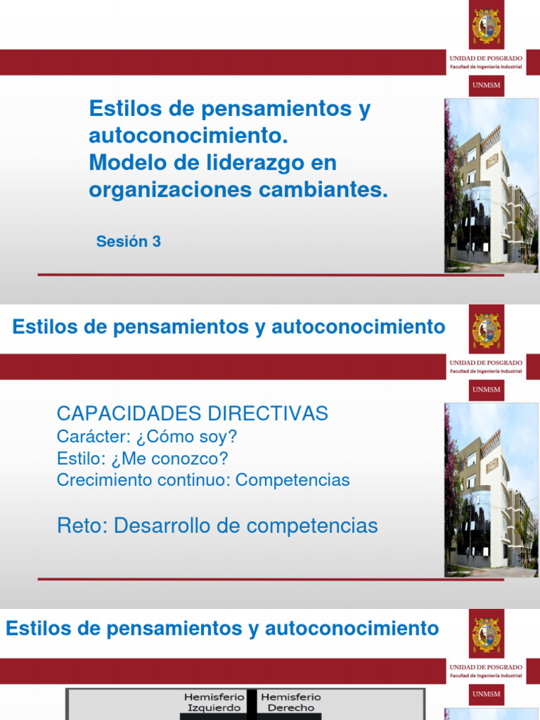 Presentacion Sesion 3 2024 - 1 | PDF | Pensamiento | Liderazgo