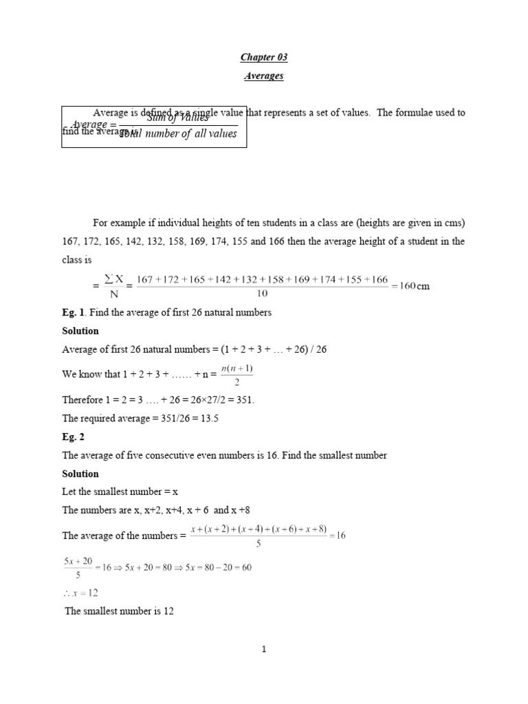 Chapter 03 Averages | Download Free PDF | Mean | Speed