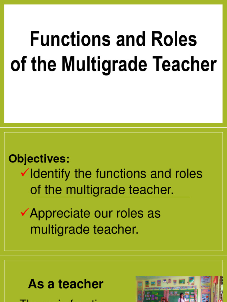 New Eed Elect 2.functions and Roles of MG Teacher - Quenga | PDF | Teachers | Classroom