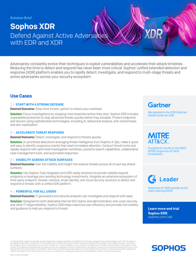 Sophos XDR | PDF | Computer Security | Security
