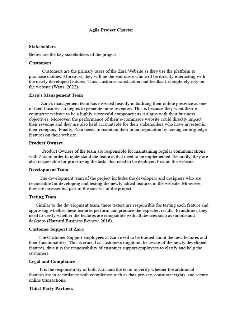 Agile Project Charter-Sangeetha | PDF | E Commerce | Business