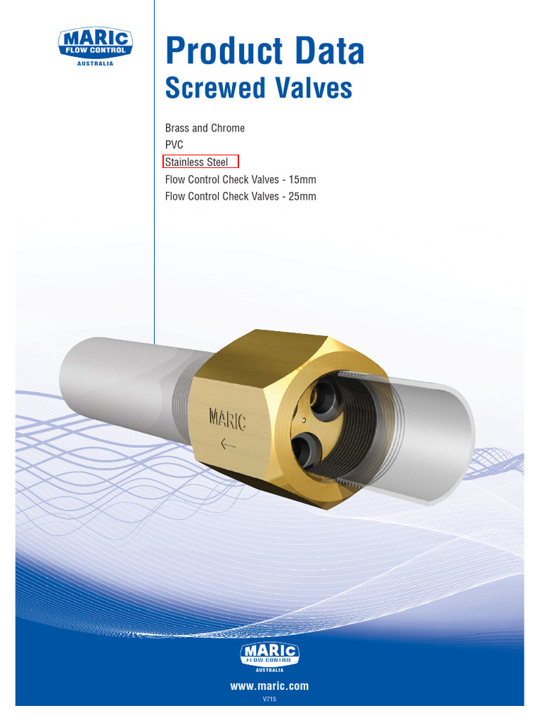 Maric - Screw Type - Stainless Steel 2-1 | PDF | Valve | Plumbing