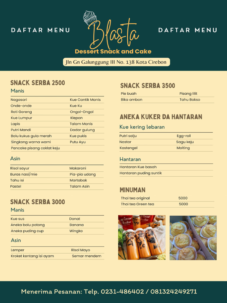 Daftar Menu Blasta Snack | PDF