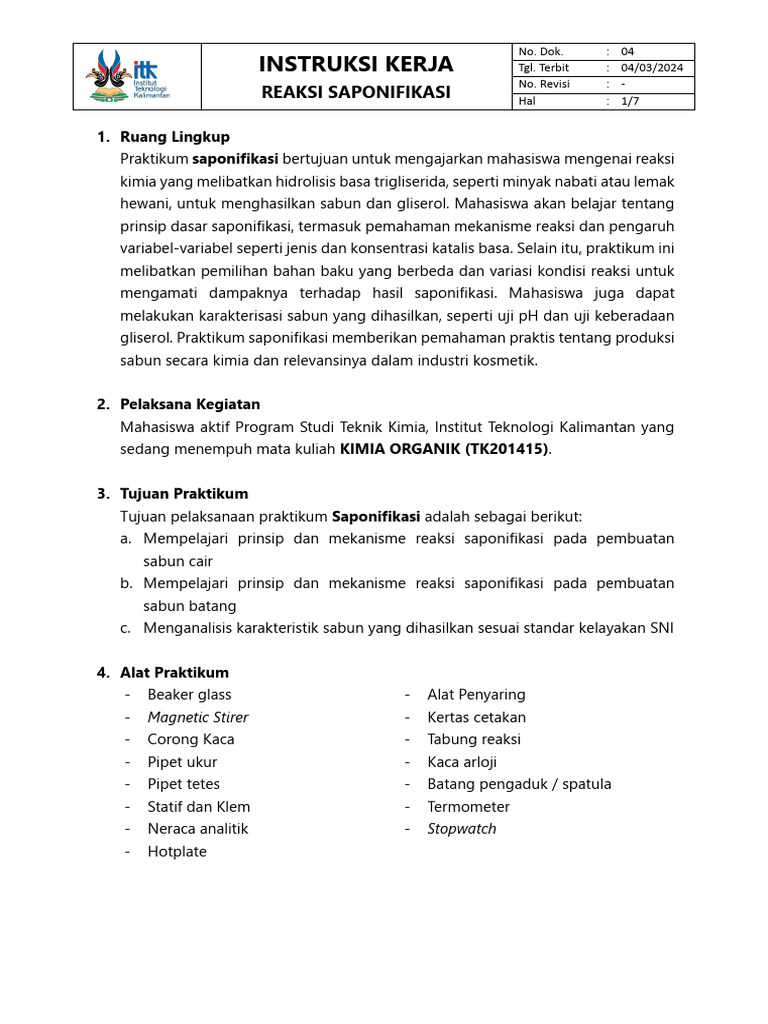 IK04 - Saponifikasi | PDF