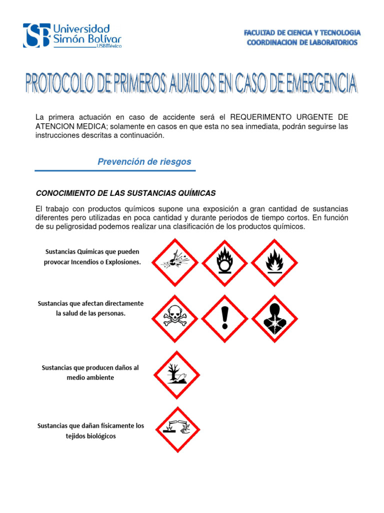Protocolo Emergencias Rev2019ene | PDF | Herida | Laboratorios