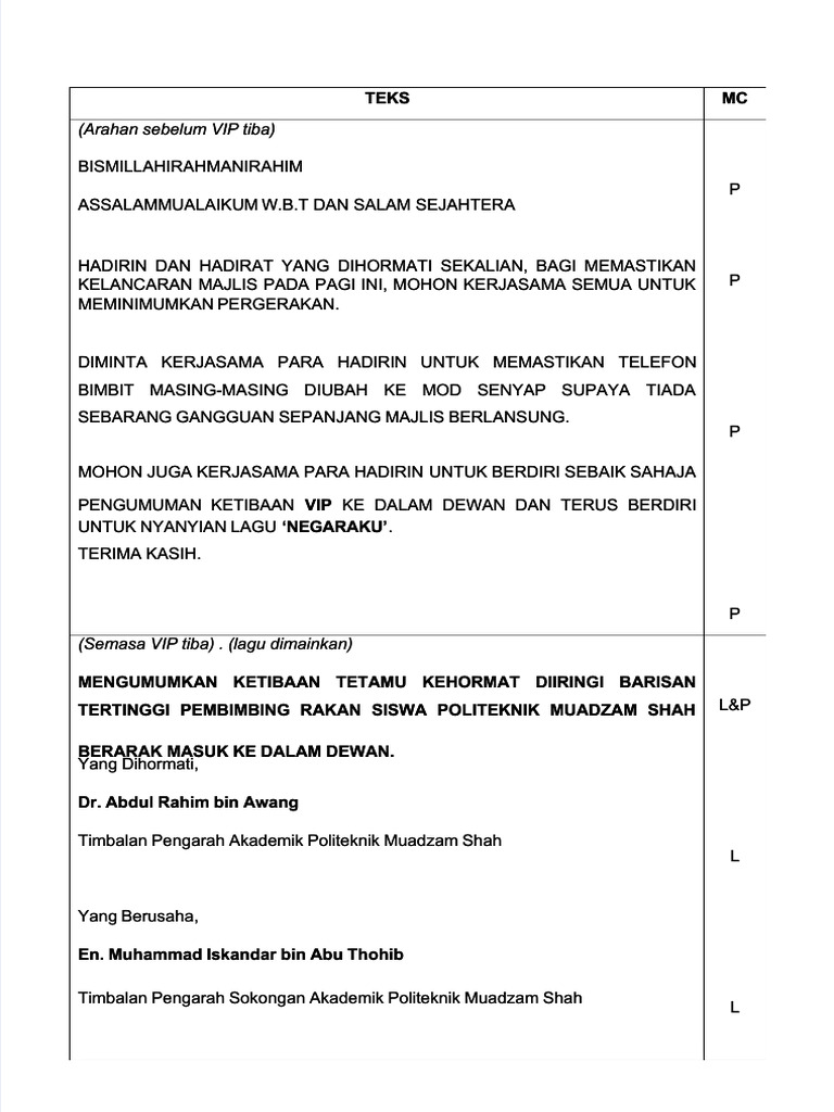 PDF Teks Majlis Perasmian Program - Compress | PDF