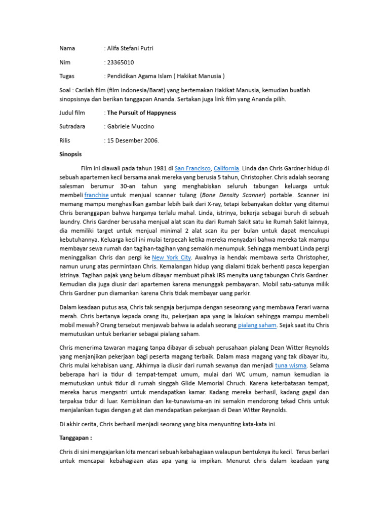 Tugas Pai 23365010 Alifa Stefani Putri | PDF