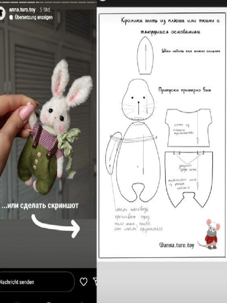 Moldes de Conejo Peluche | PDF