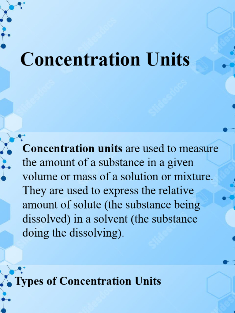 Understanding Concentration Units | PDF | Concentration | Mass Fraction ...