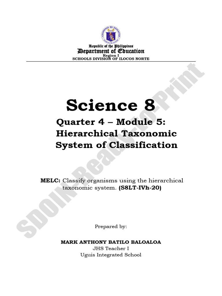 Science 8 Q4 Week4 Mod5 MELC06 BaloaloaMark Anthony | PDF | Biological ...