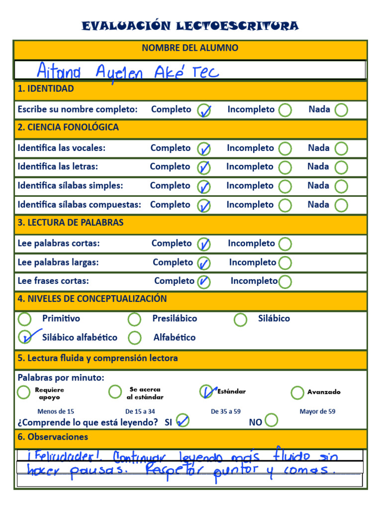 Evaluación Lectoescritura 2°a | PDF | Sílaba | Vocal