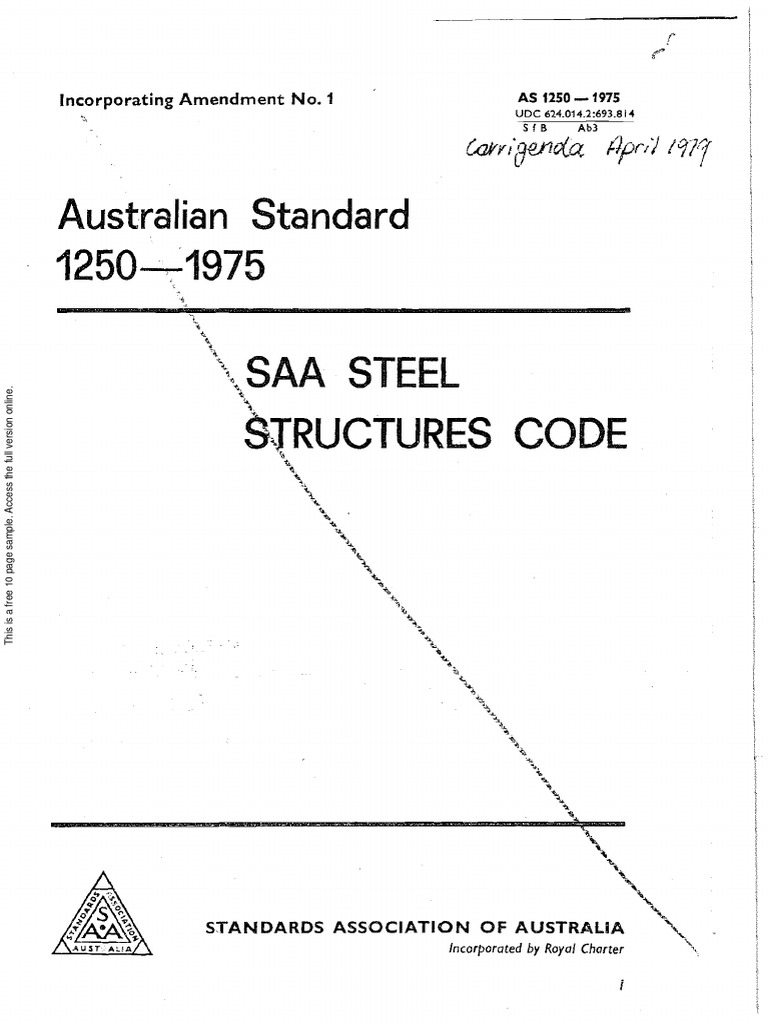 Australian Standard: /saa Steel | PDF | Beam (Structure) | Stress ...