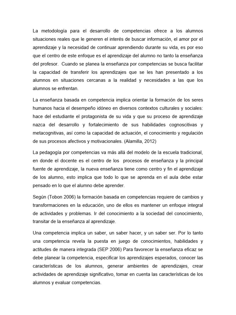 Metodologia Por Competencias | PDF | Enseñando | Aprendizaje