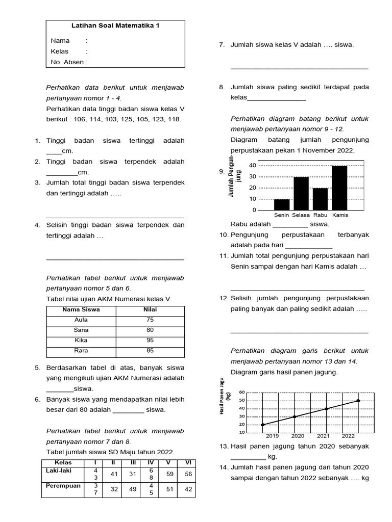 Latihan Matematika Data Dan Statistik | PDF