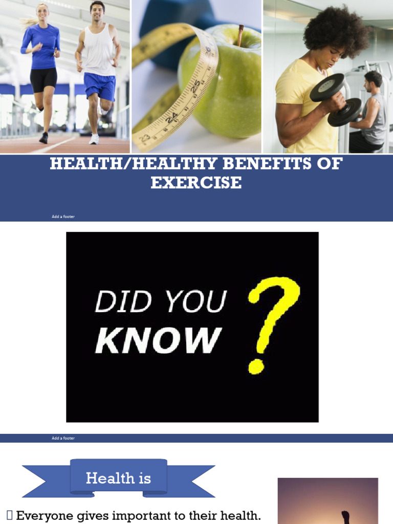 Health/Healthy Benefits of Exercise: Add A Footer | PDF | Coronary ...