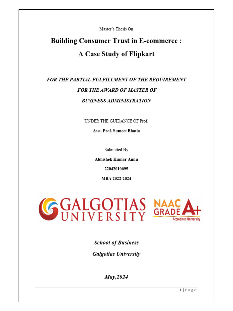 FLIPKART.CONSUMET TRUST | PDF | E Commerce | Survey Methodology