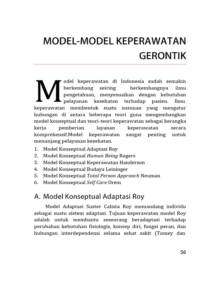 Model-Model Keperawatan Gerontik | PDF | Karier & Perkembangan | Pengembangan Diri