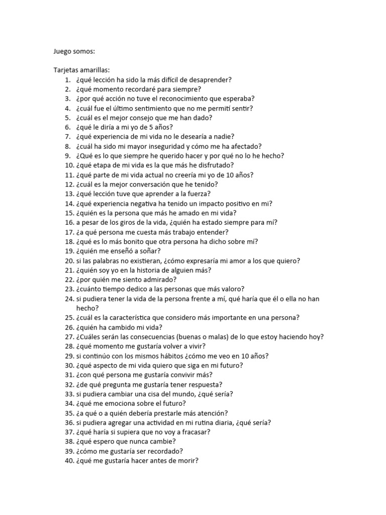 Juego Somos | PDF | Crecimiento personal y profesional