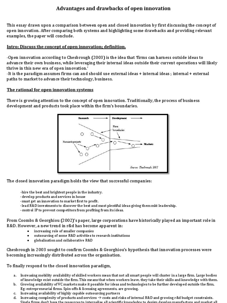 Advantages and Drawbacks of Open Innovation | PDF | Research And ...
