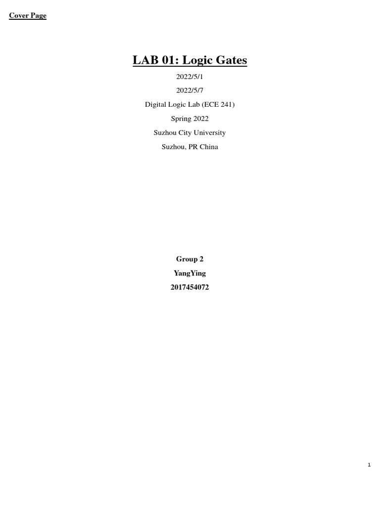 Digital Design Report | Download Free PDF | Logic Gate | Boolean Algebra