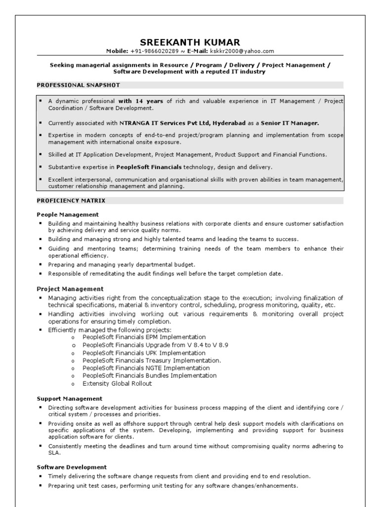 Resume - Sreekanth | PDF | Project Management | Software Development