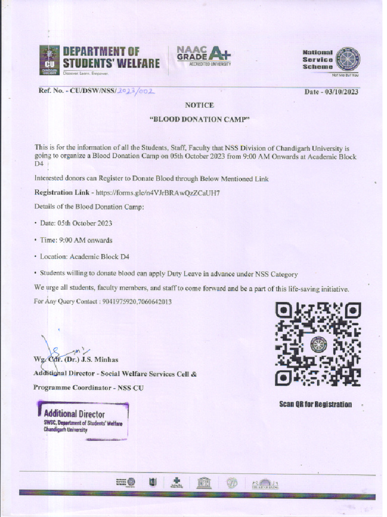 Notice Blood Donation Camp | PDF