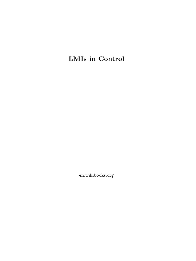 LMI Applications in Control Systems | PDF | Algebra | Mathematics