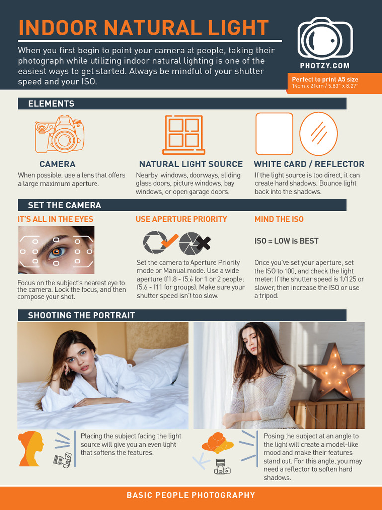 Indoor Natural Light Portrait Tips | PDF | Camera | Aperture
