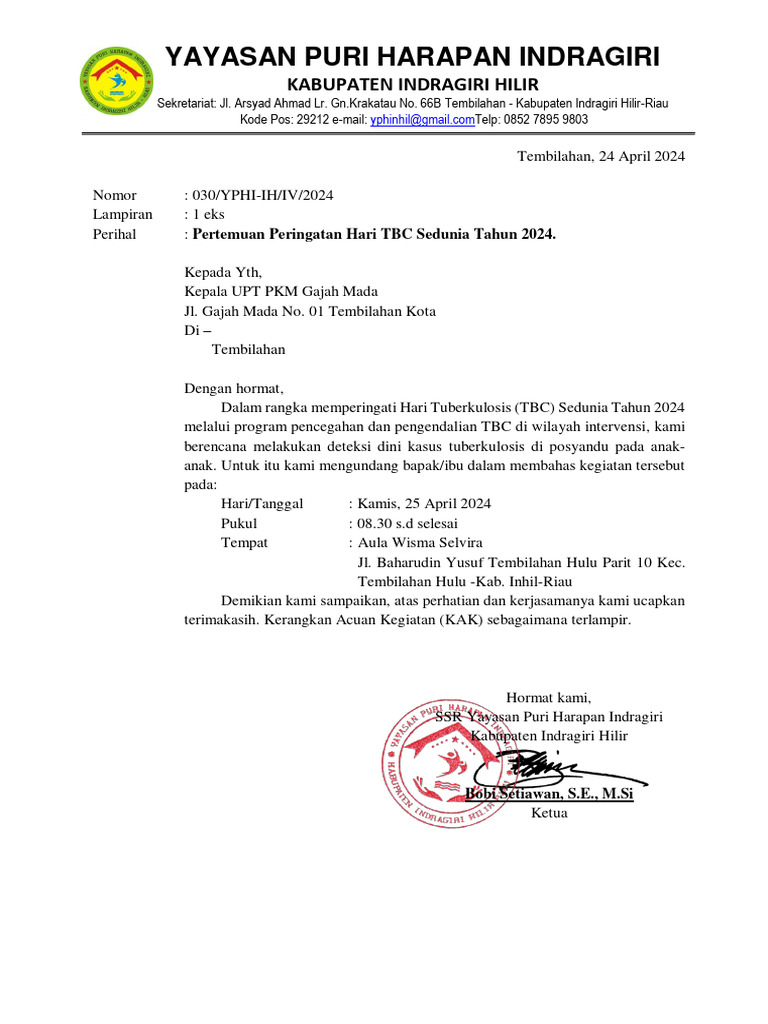 Surat Undangan Dan TOR Gajah Mada | PDF