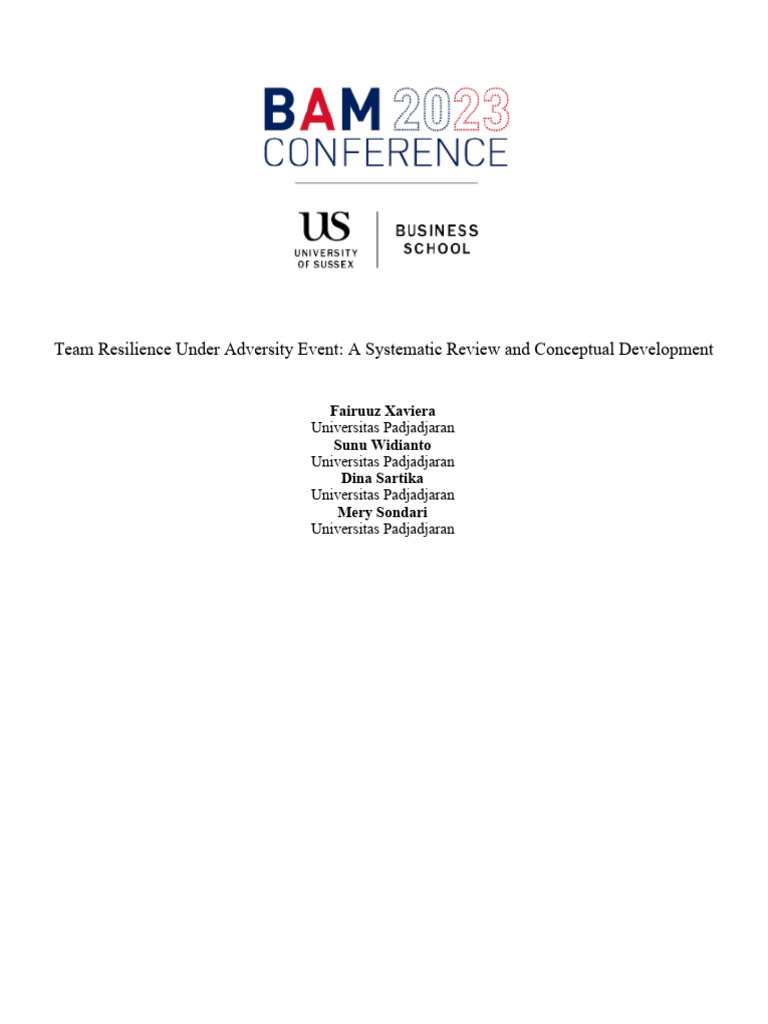 bam conference 2023 | PDF | Psychological Resilience | Stress (Biology)