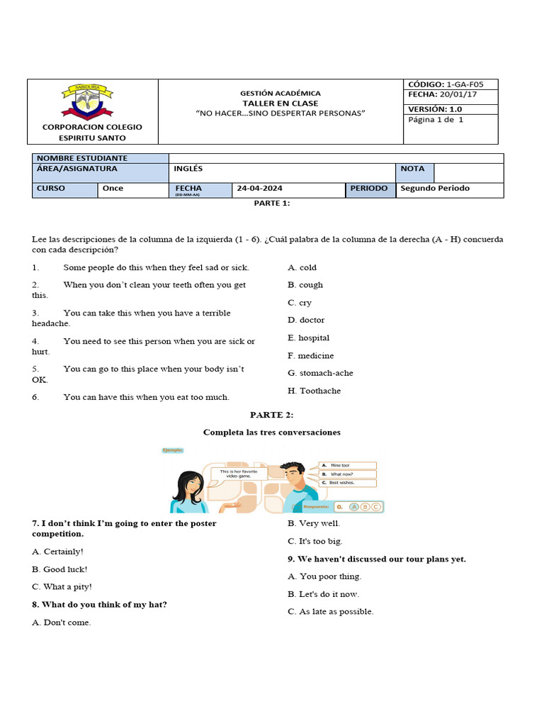 PRE ICFES 11° 2024 | PDF | Pasta | Spaghetti