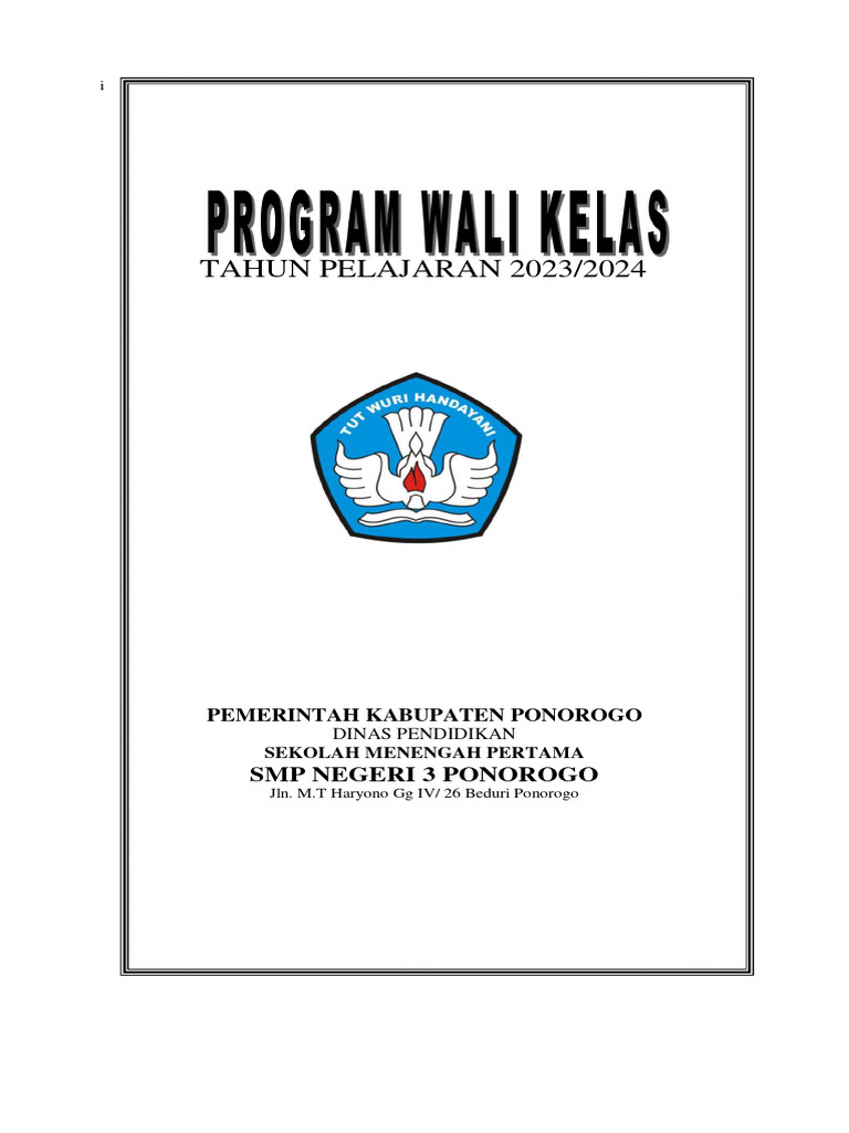 Program Wali Kelas 7e Bu Catur Fix | PDF