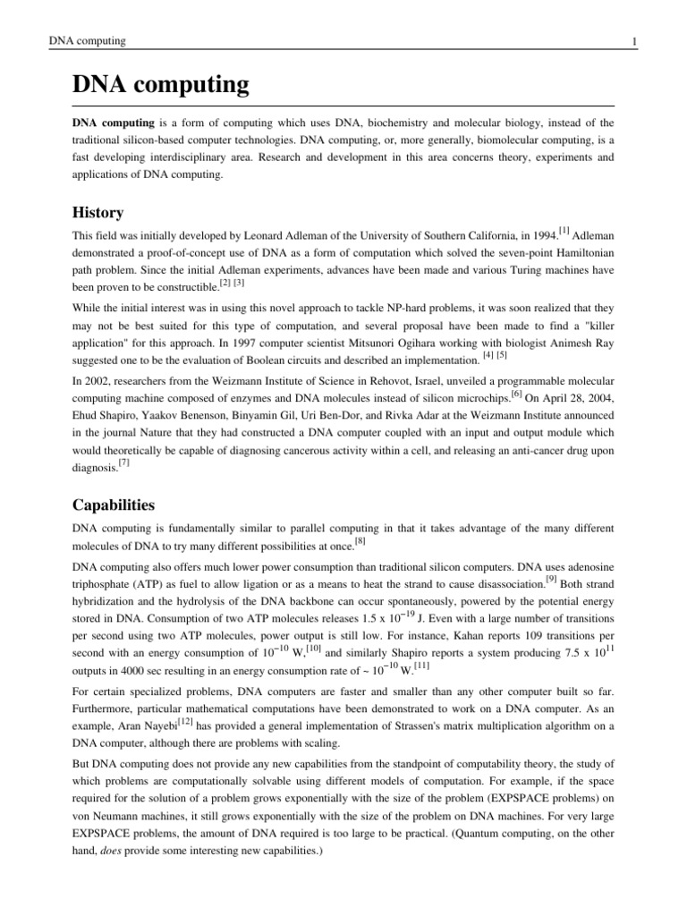 DNA Computing | PDF | Macromolecules | Genetics