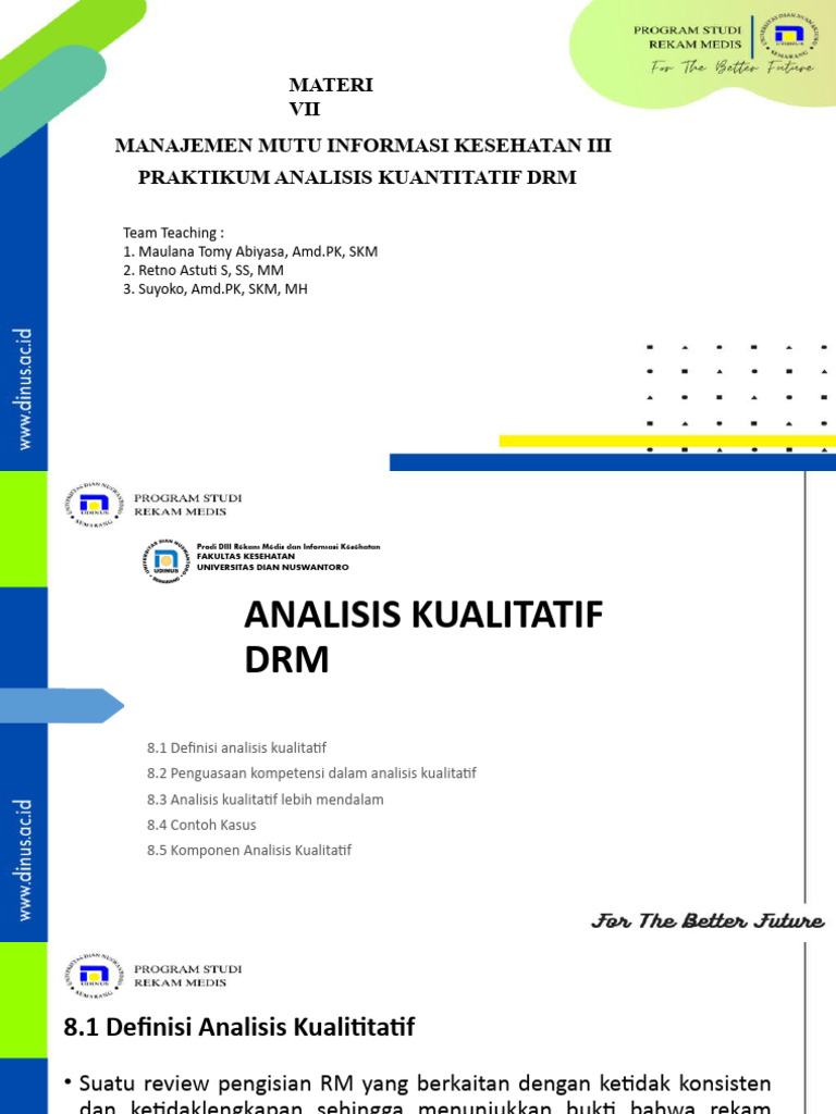 Materi 8 - Konsep Analisa Kualitatif DRM | PDF | Pengembangan Diri | Kesehatan Holistik