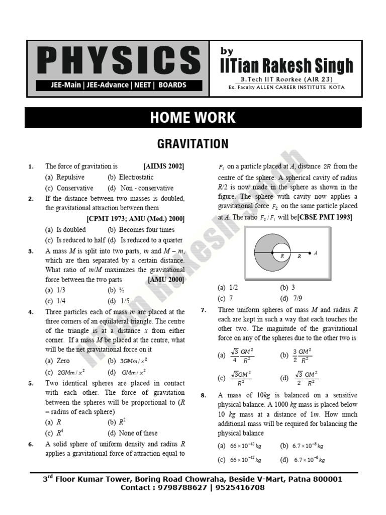 10 Gravitation | Download Free PDF | Mass | Weight