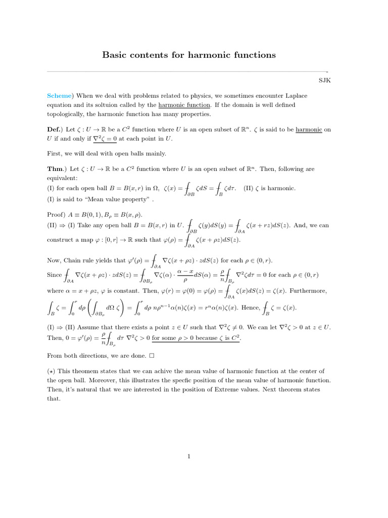 Properties of Harmonic Functions | PDF | Function (Mathematics ...