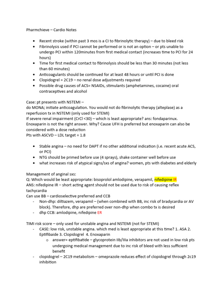 Cardiology review | PDF | Statin | Stroke