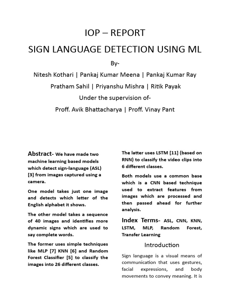 IOP Report | PDF | American Sign Language