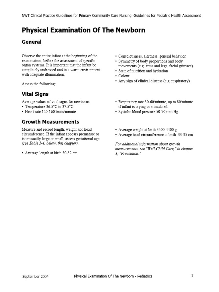 Newborn Physical Examination Guide | PDF | Labia | Infants