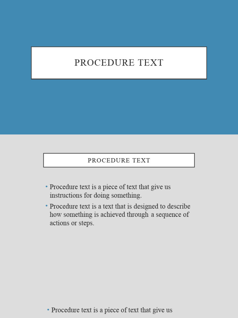 Procedure Text | PDF | Career & Growth | Self-Improvement