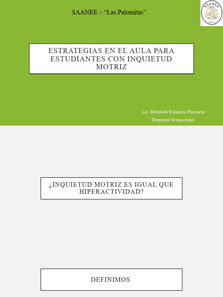 Estrategias para Estudiantes con Inquietud Motriz | PDF | Desorden ...