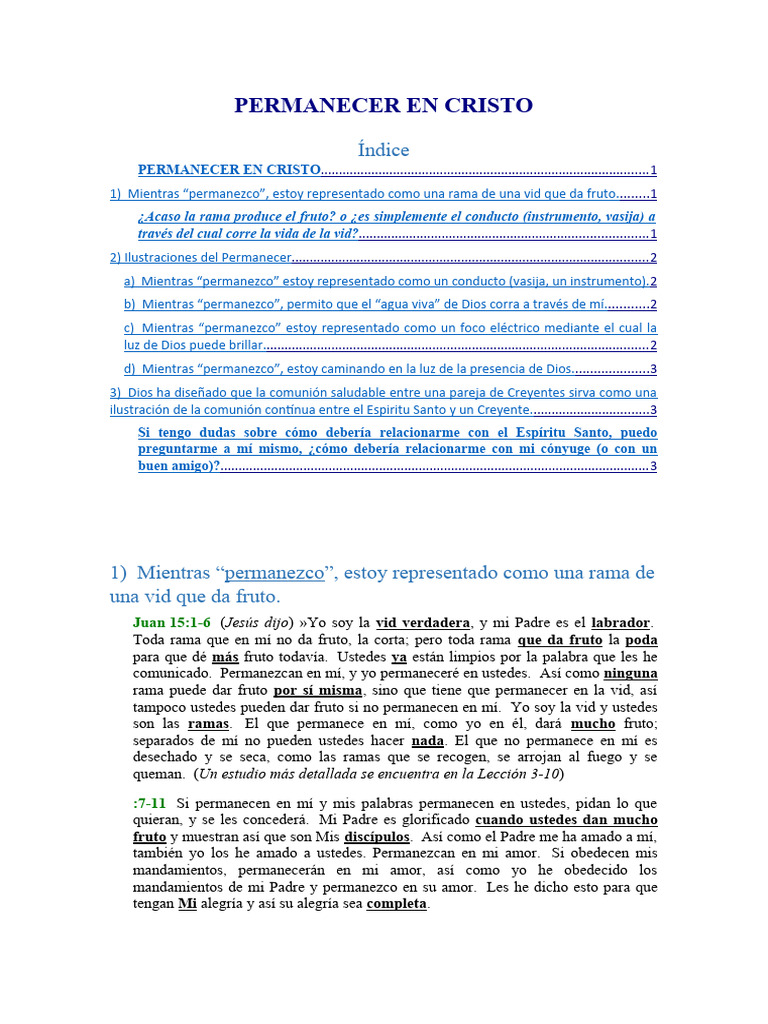 Permanecer en Cristo | PDF | Cristo (título) | eucaristía