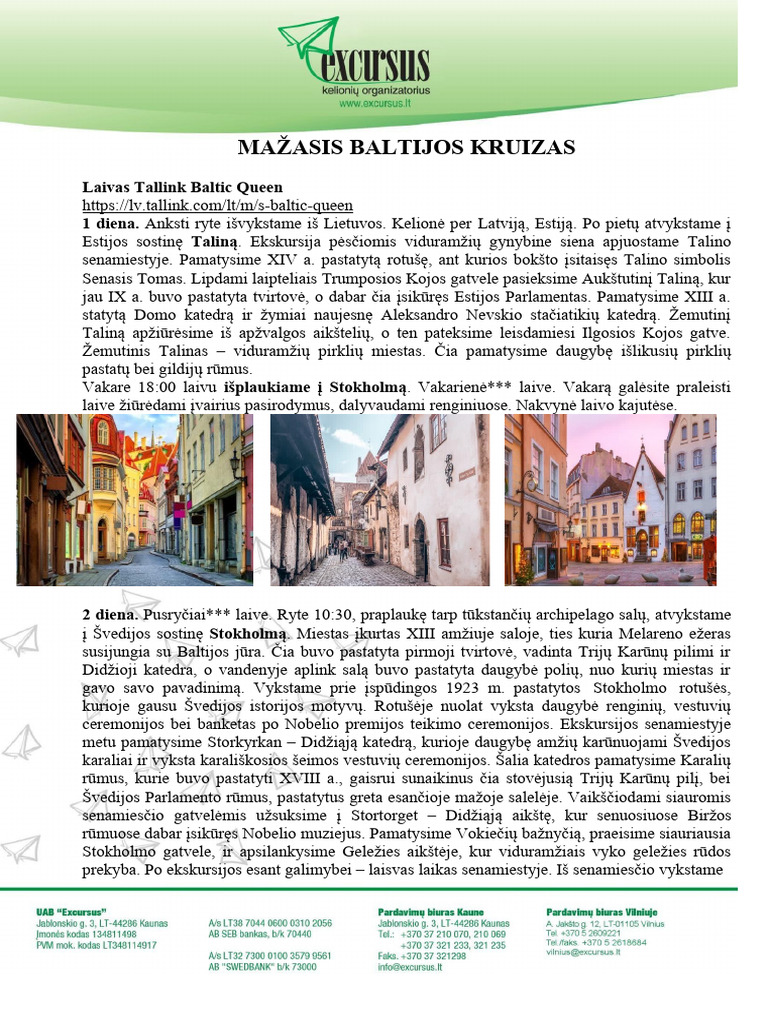 Mazasis Baltijos Kruizas - Programa | PDF