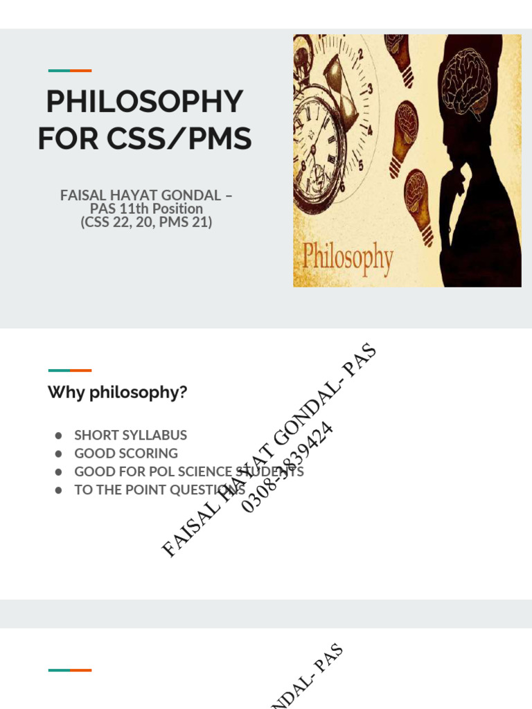 Philosophy For CSS - PMS | PDF | Knowledge | Epistemology