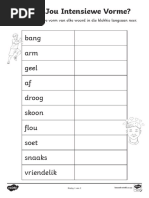 Intensive Form For Afrikaans | PDF